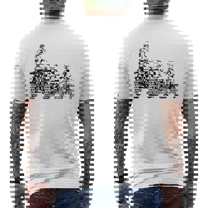 Atv Off Road Four Wheeler Quad Grandpa Men's Back Print T-shirt | Mazezy