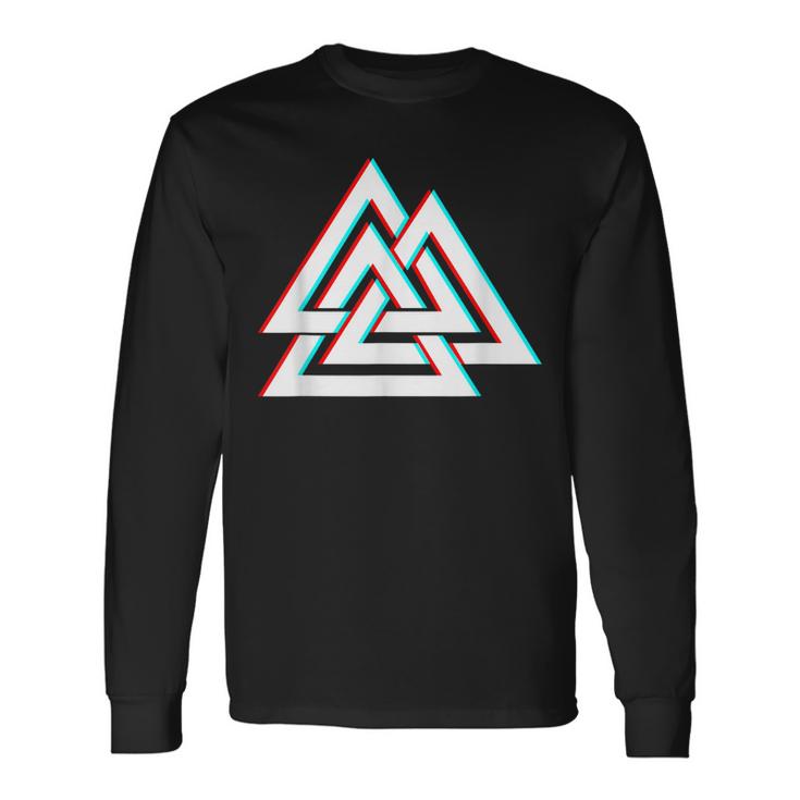 Trippy Valknut Symbol Nordic Wiccan Ordin Optical Illusion Unisex Long ...