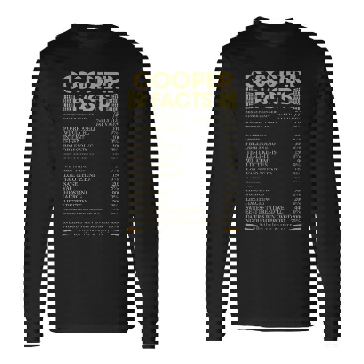 Cooper Name Cooper Facts Long Sleeve T-Shirt | Seseable