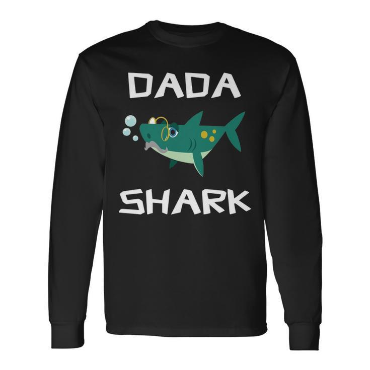 Dada Grandpa Dada Shark Long Sleeve T-Shirt - Seseable