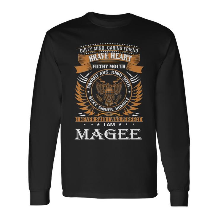 Magee Name Magee Brave Heart Long Sleeve T-Shirt - Seseable
