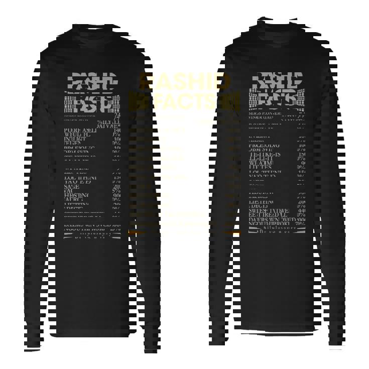 Rashid Name Rashid Facts Long Sleeve T-Shirt - Seseable