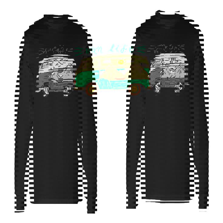 Van Life Adventure Await Camp Lover Rv Road Trip Camping Bus Shirt Long ...