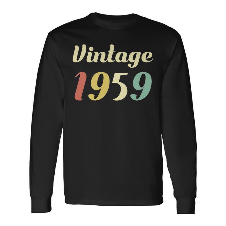 Vintage 1959 Birthday V2 Long Sleeve T-Shirt | Seseable