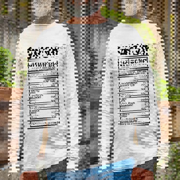 Gam Gam Grandma Gam Gam Nutritional Facts Long Sleeve T-Shirt - Seseable