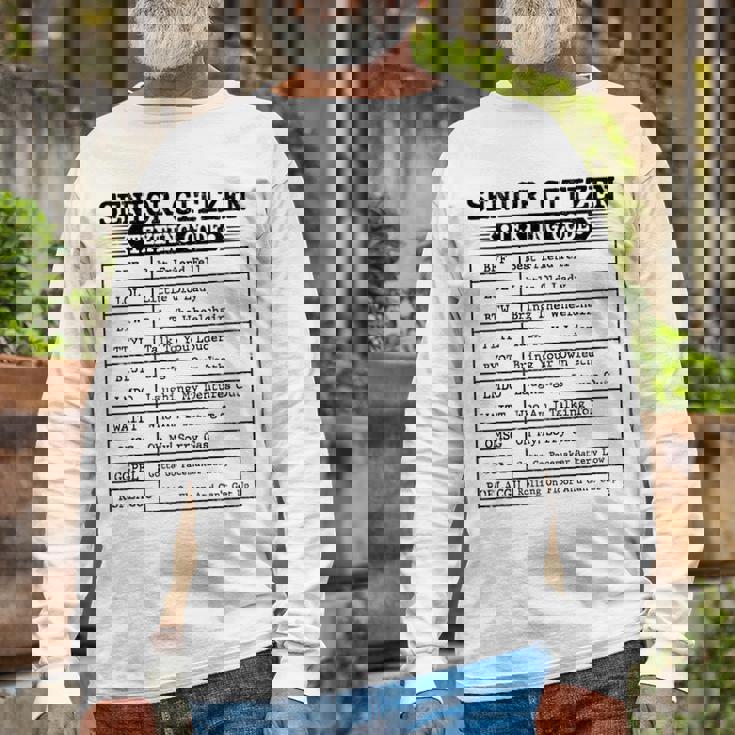 Senior Citizens Texting Code For Old People Grandpa Long Sleeve T-Shirt ...