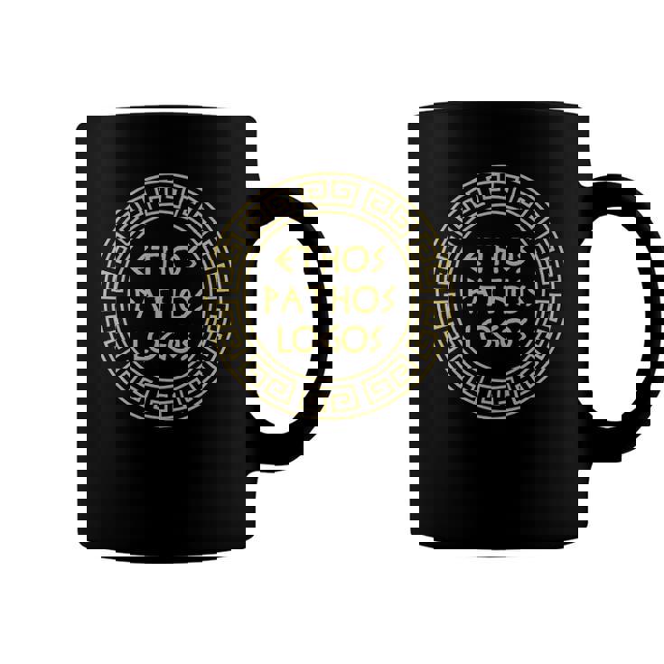 Ethos Pathos Logos Aristotle Greek Meander Coffee Mug | Mazezy