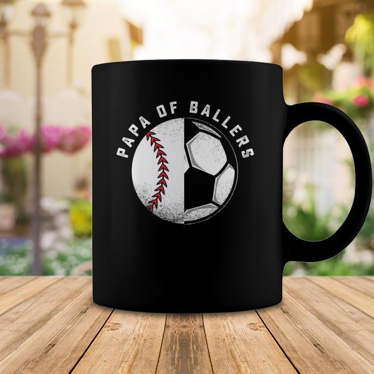 Funny Papa Gift Son Daughter Ballers Baseball Soccer Dad Coffee Mug ...