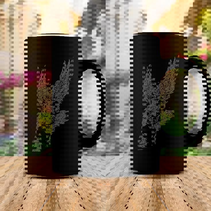 Viking Nordic Norse Mythology Raven & Runes Coffee Mug | Mazezy