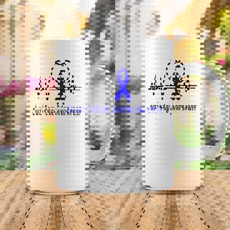 Chronic Fatigue Syndrome Cfs Awareness Heartbeat Blue Ribbon Chronic ...