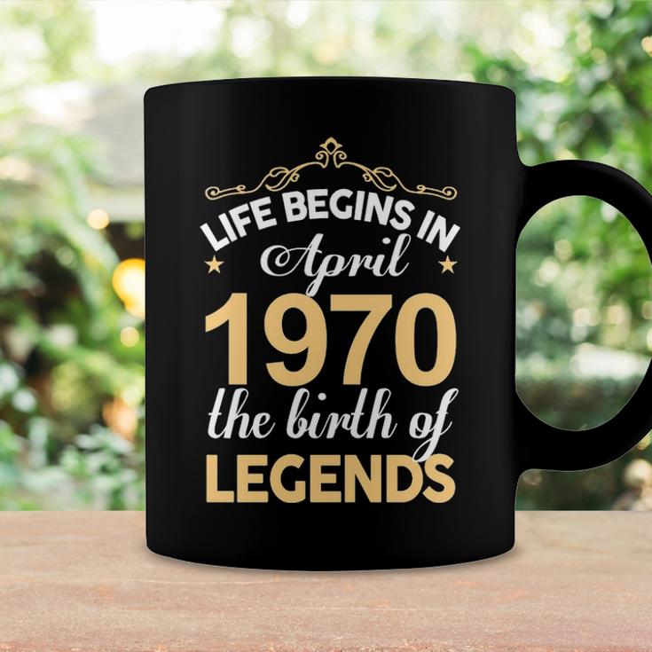 April 1970 Birthday Life Begins In April 1970 V2 Coffee Mug | Seseable