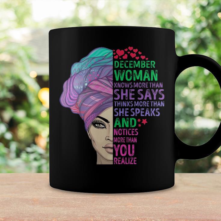 December Woman Knows More Than She Says Coffee Mug - Seseable