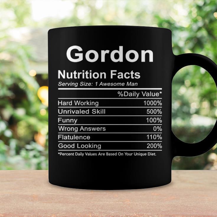 Gordon Name Funny Gift Gordon Nutrition Facts Coffee Mug - Seseable