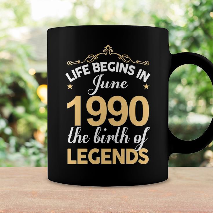 June 1990 Birthday Life Begins In June 1990 V2 Coffee Mug - Seseable