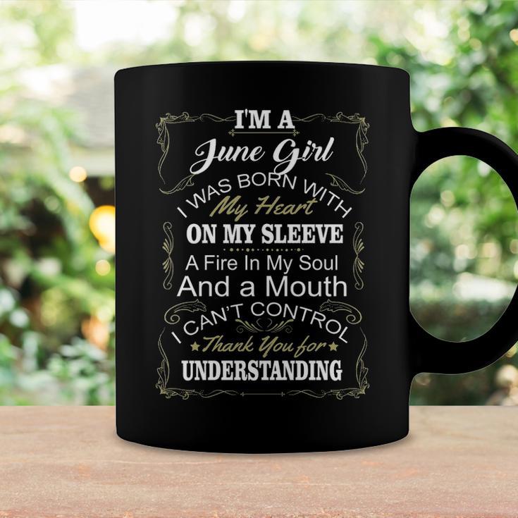 June Girl June Girl I Was Born With My Heart On My Sleeve Coffee Mug ...