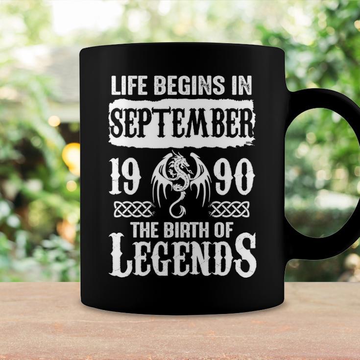 September 1990 Birthday Life Begins In September 1990 Coffee Mug - Seseable