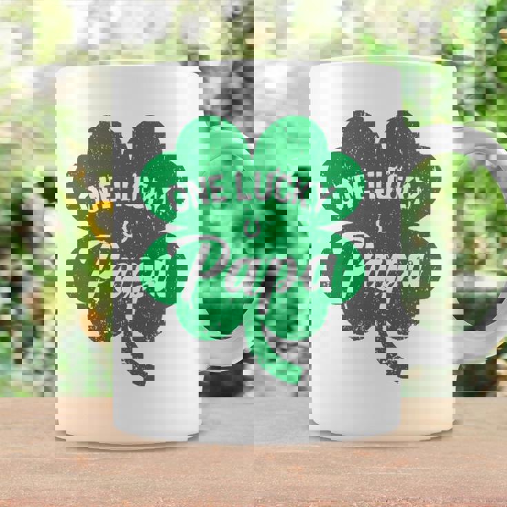 Mens One Lucky Papa Shamrock Four Leaf Clover St Patricks Day Mom ...