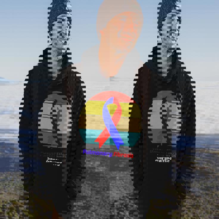 Pulmonary Fibrosis Awareness Vintage Red And Blue Ribbon Pulmonary ...