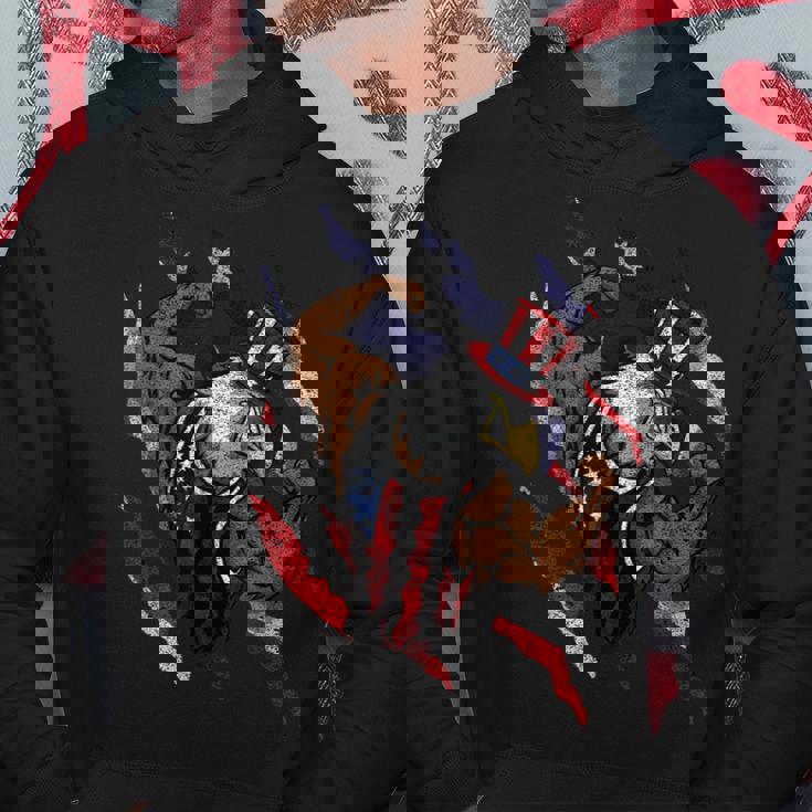 American Flag Muscular Bald Eagle Bike Flexing Uncle Sam V2 Hoodie ...