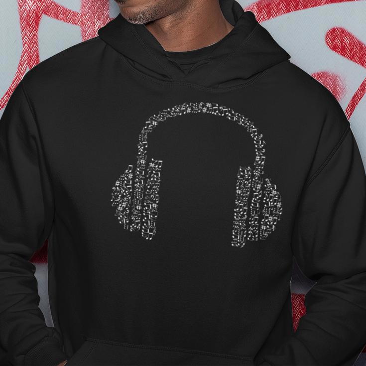 Headphones Made Of Musical Notes Audiophile Hoodie | Mazezy