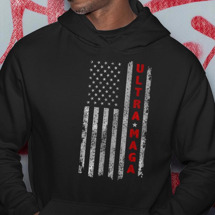 Ultra Maga Vintage American Flag Ultra Maga Hoodie | Mazezy