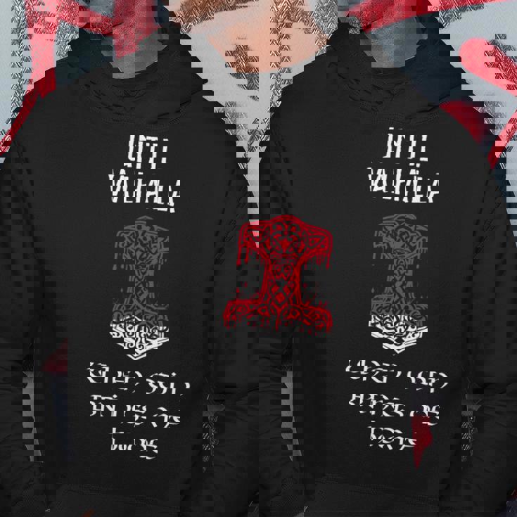 Until Valhalla Odin Hammer Norse Asatru Hoodie - Thegiftio UK
