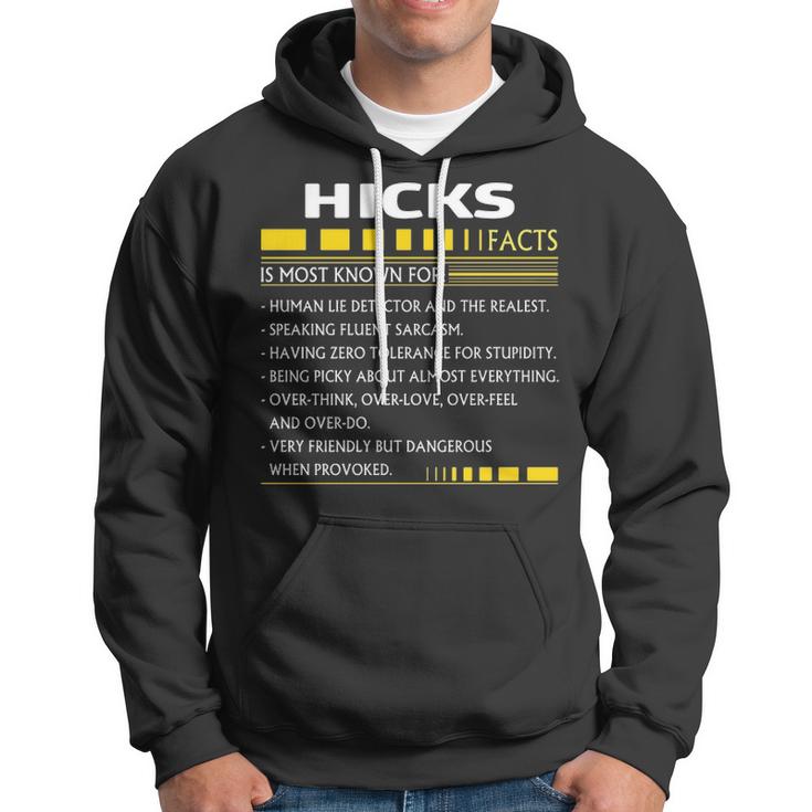 Hicks Name Gift Hicks Facts Hoodie | Seseable