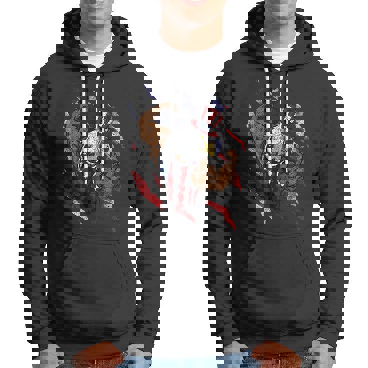 American Flag Muscular Bald Eagle Bike Flexing Uncle Sam V2 Hoodie ...