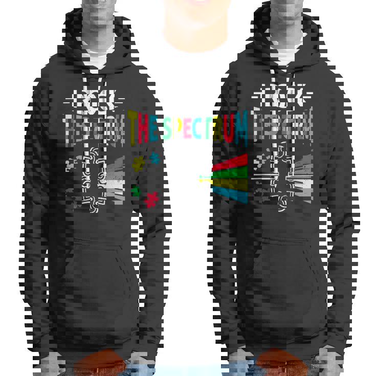 Autism Awareness Support Autistic Kids Rock Spectrum Hoodie | Mazezy