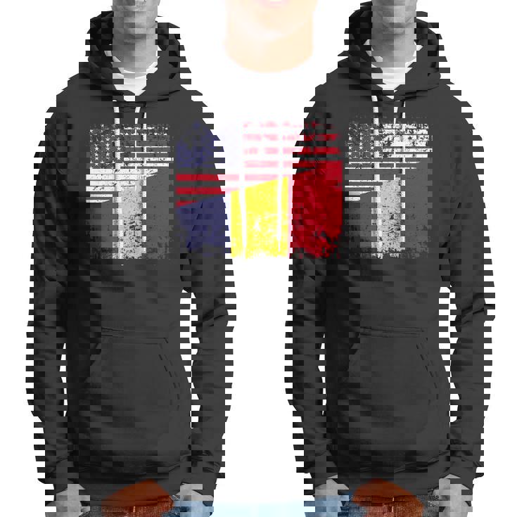 Chadian Roots Half American Flag Usa Chad Flag Hoodie | Mazezy