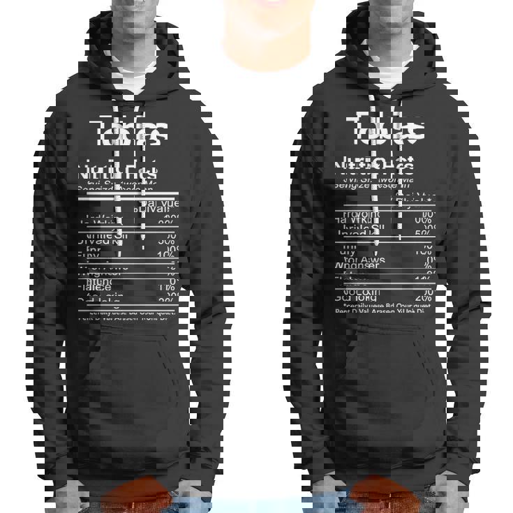 Tobias Name Funny Gift Tobias Nutrition Facts Hoodie - Seseable