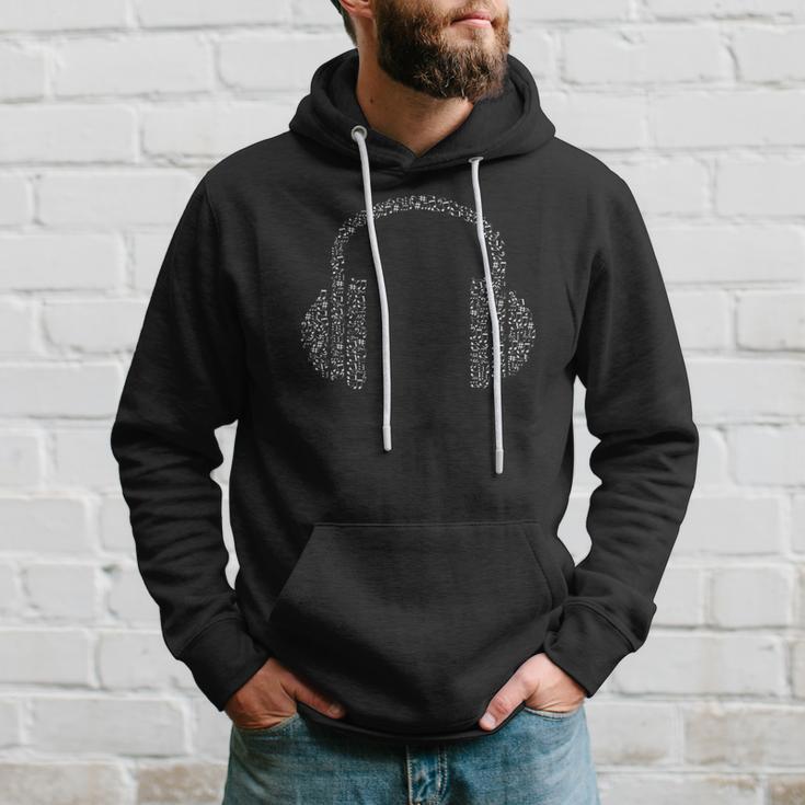Headphones Made Of Musical Notes Audiophile Hoodie | Mazezy