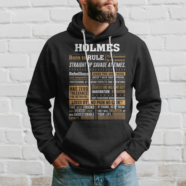 Holmes Name Gift Holmes Born To Rule Hoodie - Seseable