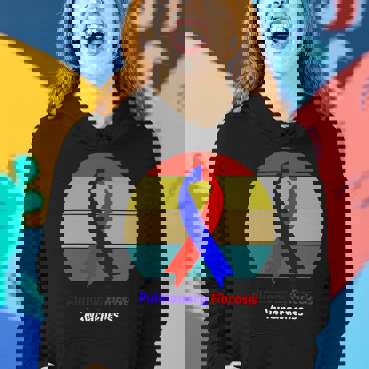 Pulmonary Fibrosis Awareness Vintage Red And Blue Ribbon Pulmonary ...