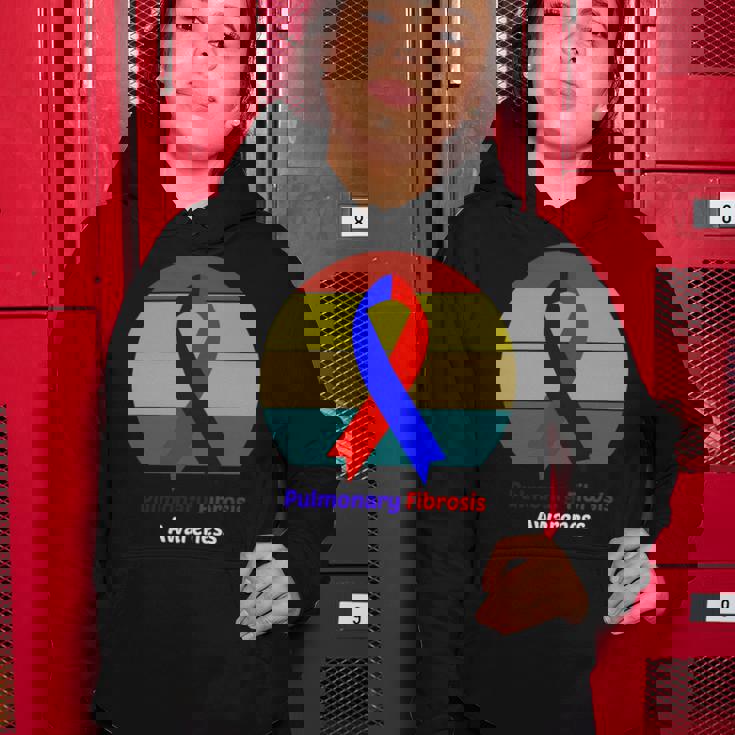 Pulmonary Fibrosis Awareness Vintage Red And Blue Ribbon Pulmonary ...