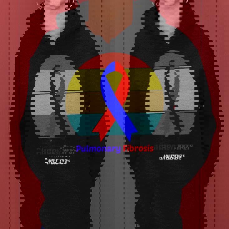 Pulmonary Fibrosis Awareness Vintage Red And Blue Ribbon Pulmonary ...