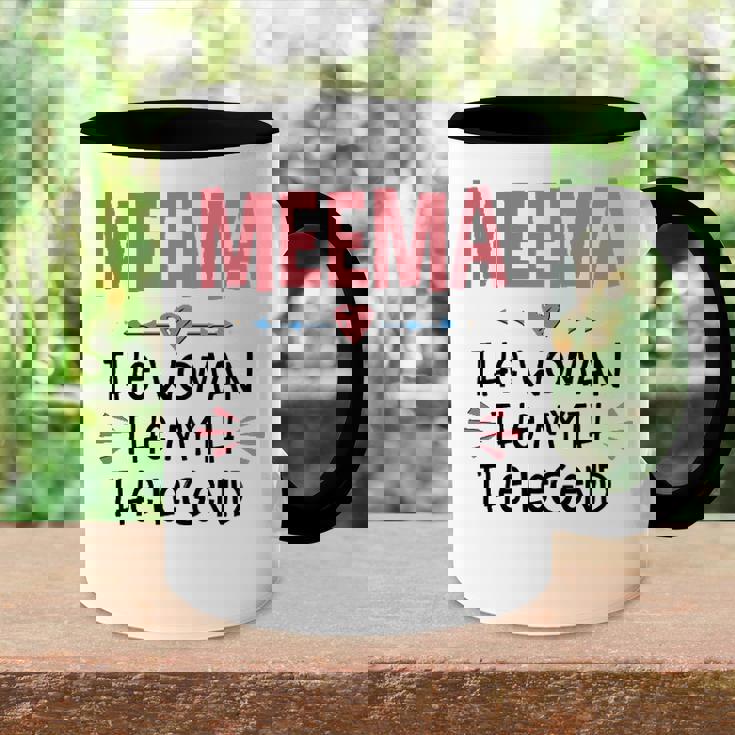 Meema Grandma Gift Meema The Woman The Myth The Legend Accent Mug - Seseable