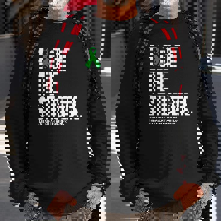 Fight The Stigma Green Ribbon Mental Health Awareness Sweatshirt | Mazezy