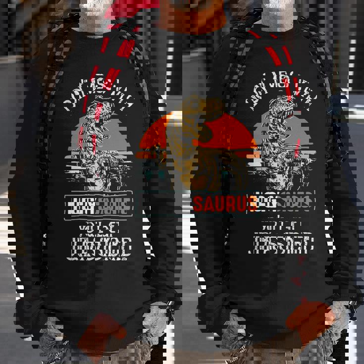 Huggy Grandpa Gift Dont Mess With Huggysaurus Sweatshirt - Seseable