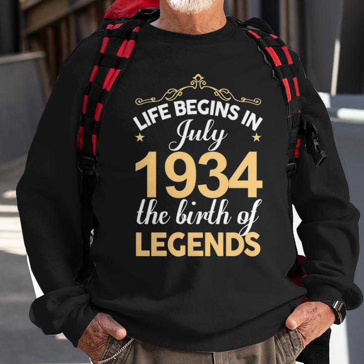 July 1934 Birthday Life Begins In July 1934 V2 Sweatshirt - Seseable