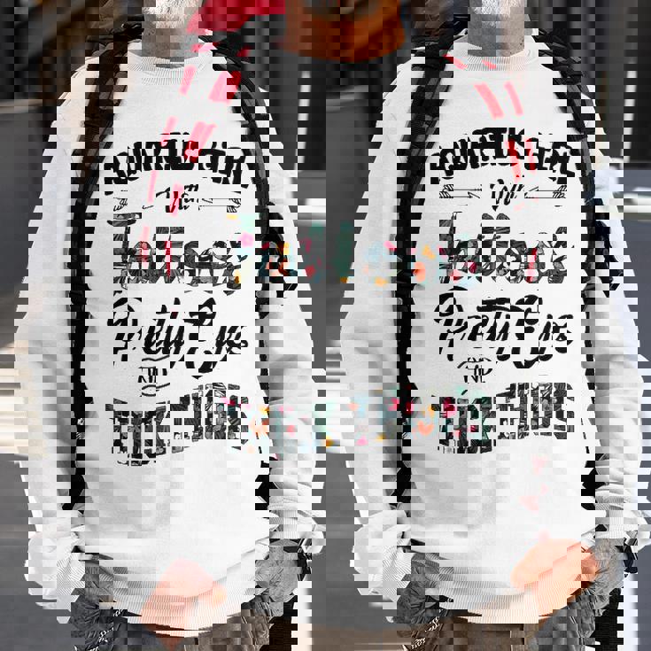 Aquarius Girl Gift Aquarius Girl With Tattoos Pretty Eyes And Thick Thighs Sweatshirt - Seseable