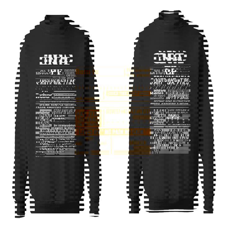 Conrad Name Gift Conrad Born To Rule Sweatshirt - Seseable