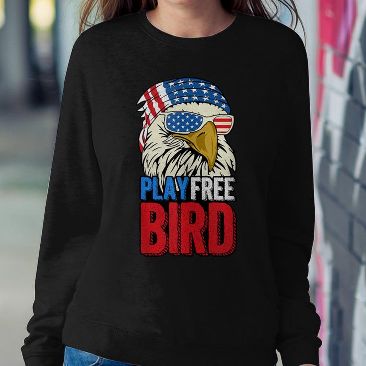 4Th Of July American Flag Bald Eagle Mullet Play Free Bird Sweatshirt ...