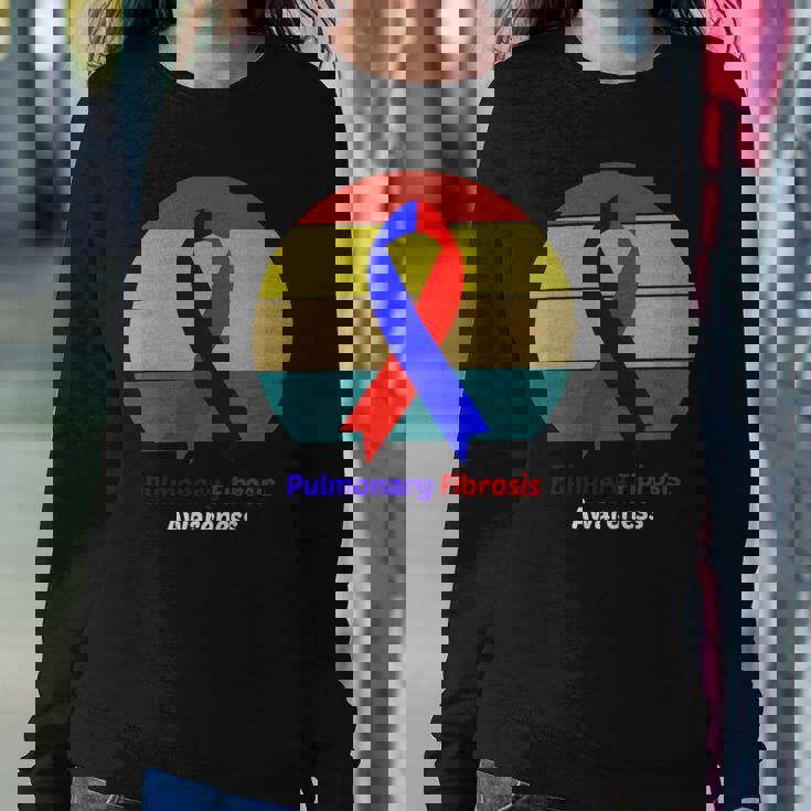 Pulmonary Fibrosis Awareness Vintage Red And Blue Ribbon Pulmonary ...