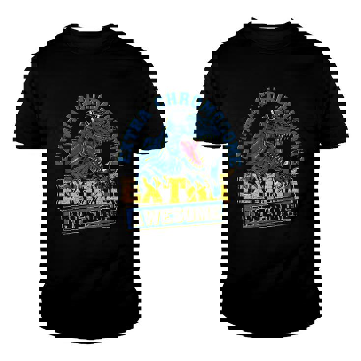 Extra Chromosome Extra Awesome Dinosaurrex Down Syndrome Men's Back ...