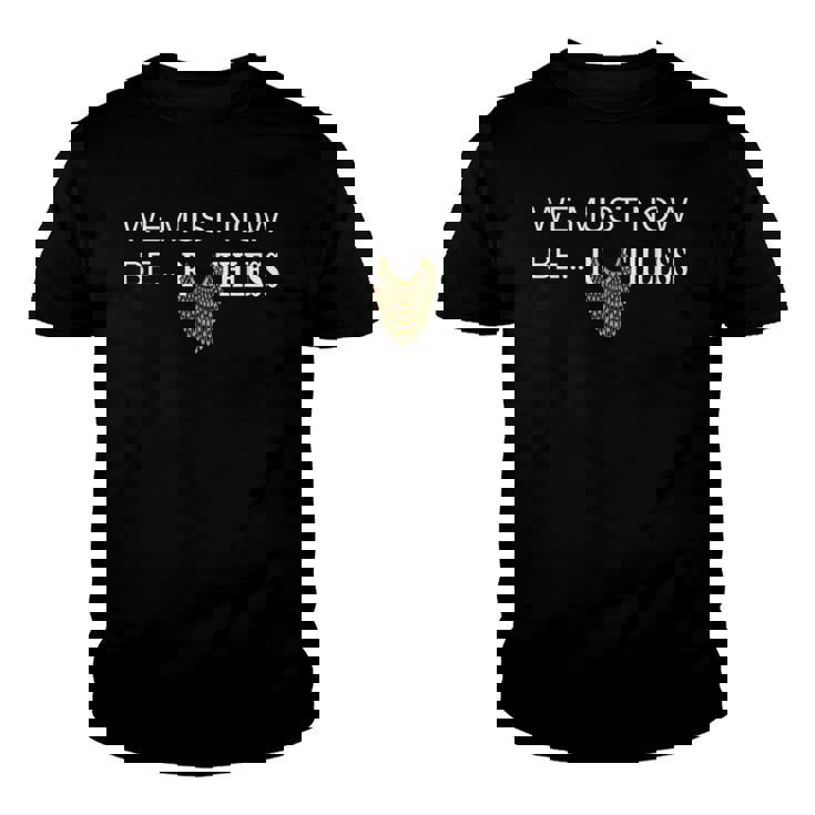 We Must Now Be Ruthless Dissent Collar Men's Back Print T-shirt | Mazezy