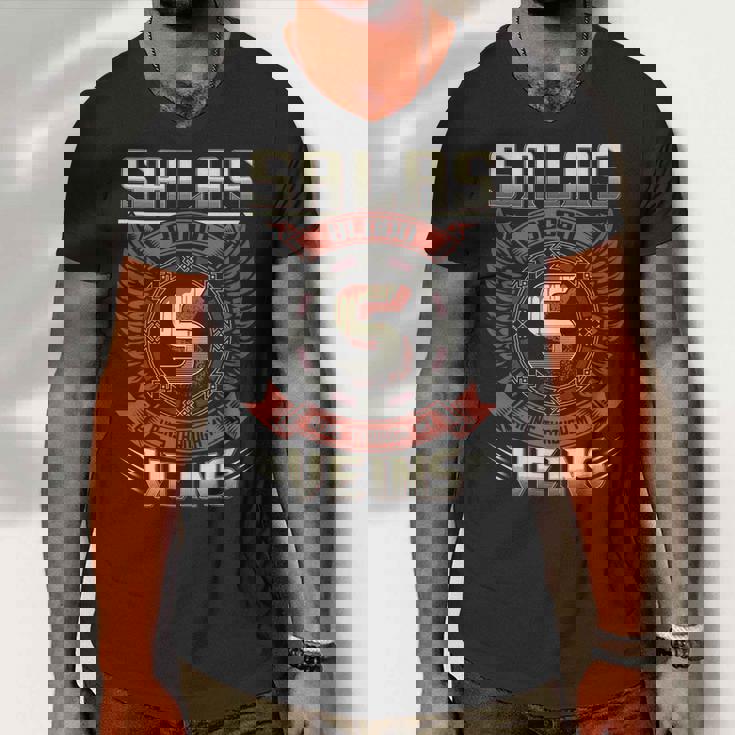 Salas Blood Run Through My Veins Name V4 Men V-Neck Tshirt | Seseable UK