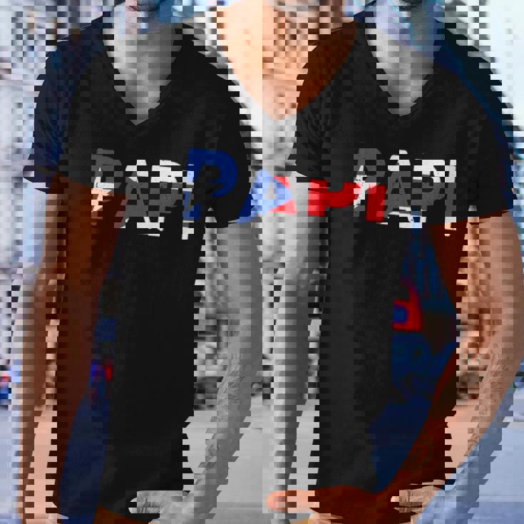 Papi Puerto Rican Dad Mens Puerto Rico Men V-Neck Tshirt | Mazezy UK