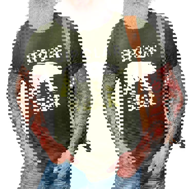 Bipolar Disorder Cute Polar For Mental Warrior Men's Back Print T-shirt ...