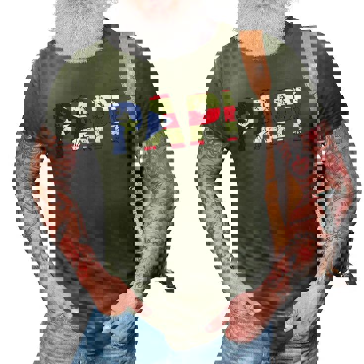 Puerto Rico Papi Flag Puerto Rican Boricuas Men's Back Print T-shirt ...